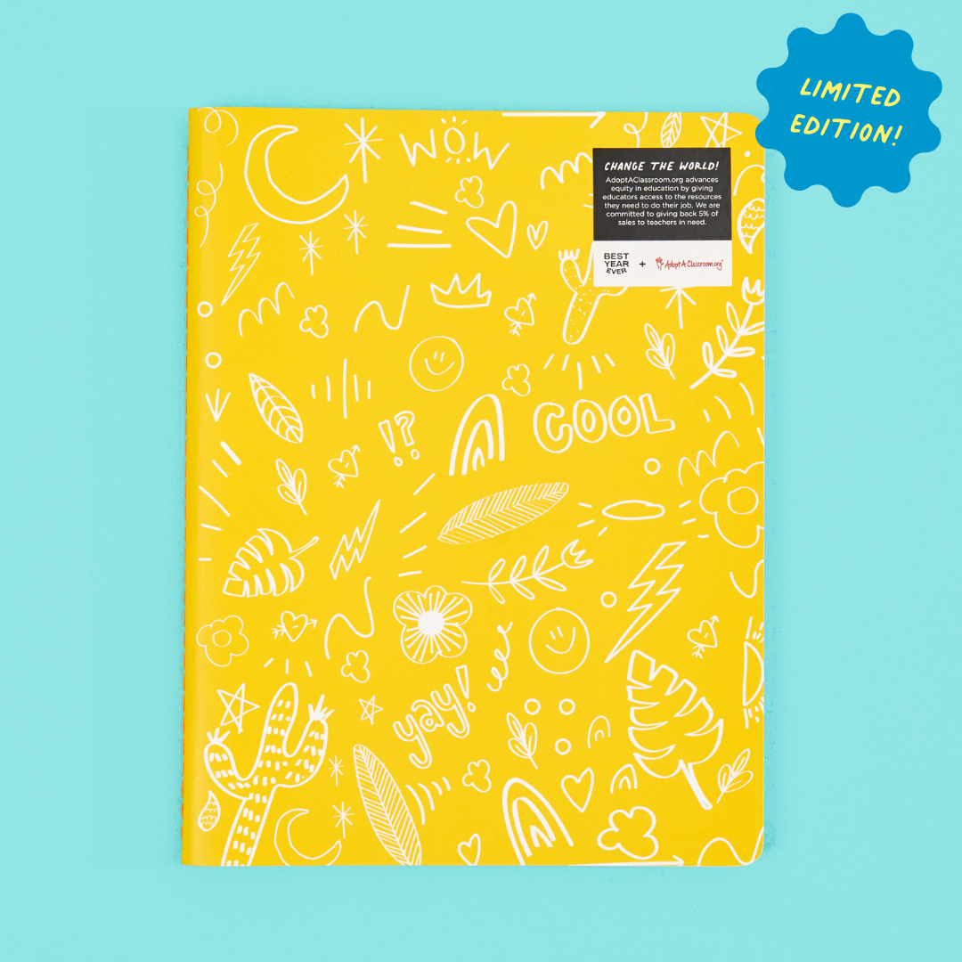 Yellow Doodled College-Ruled Composition Notebook – Best Year Ever